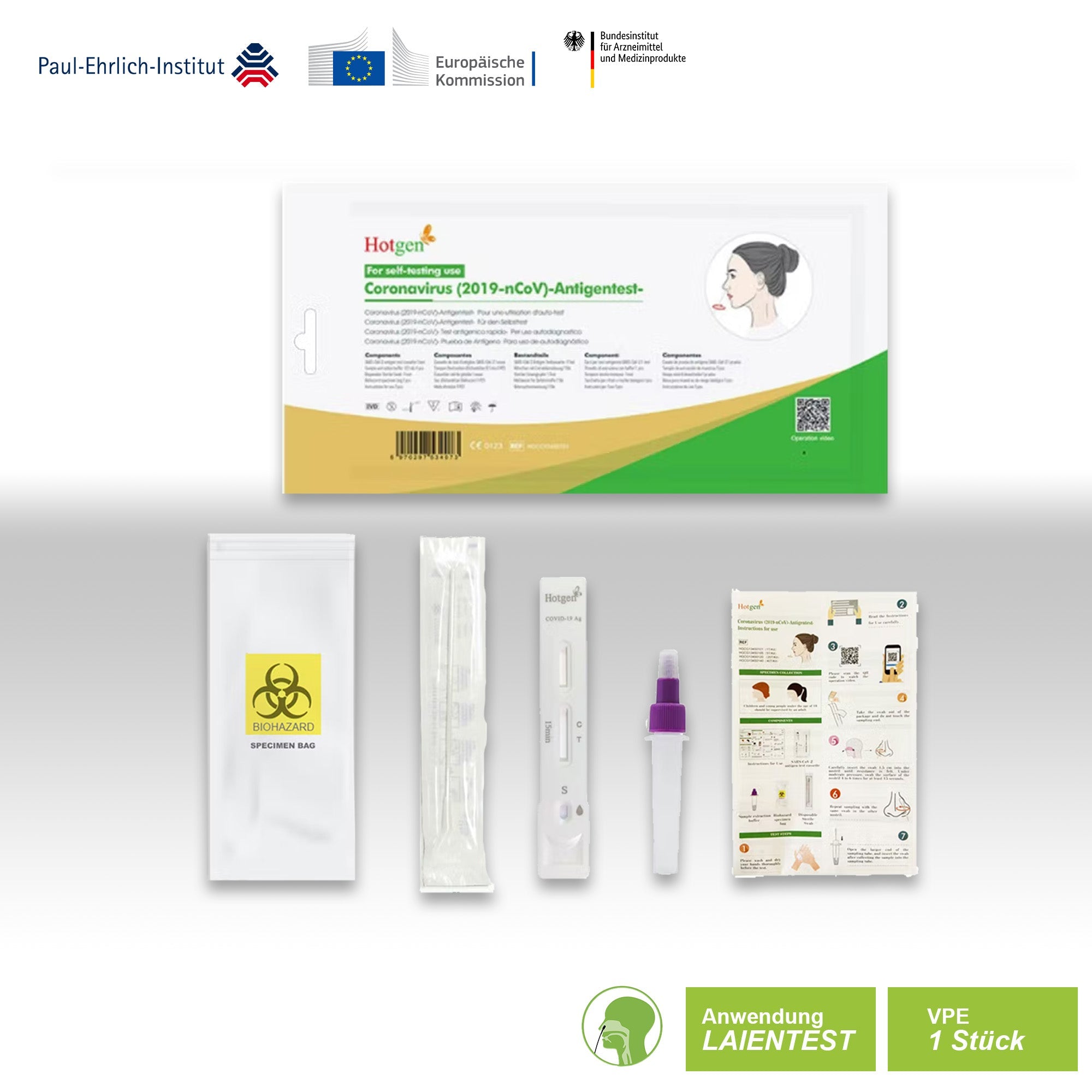 Hotgen Covid-19 Antigen Laien-Schnelltest – 1er – Pure Medical